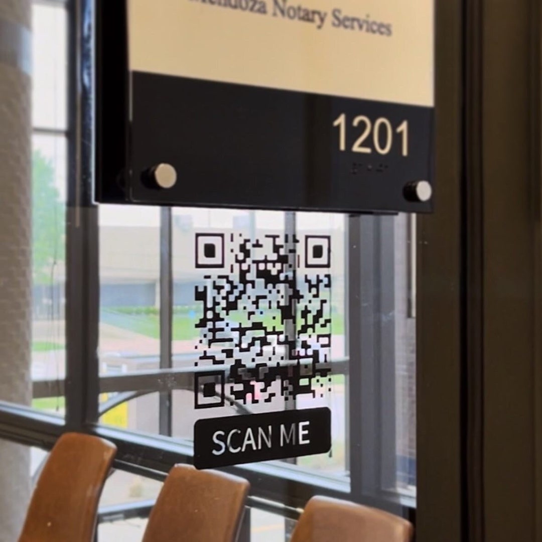 QR CODE DECAL for Office Windows . Car Windows . and More . Upscale ...