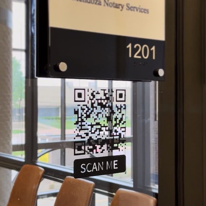 QR CODE DECAL for Office Windows . Car Windows . and More . Upscale ...
