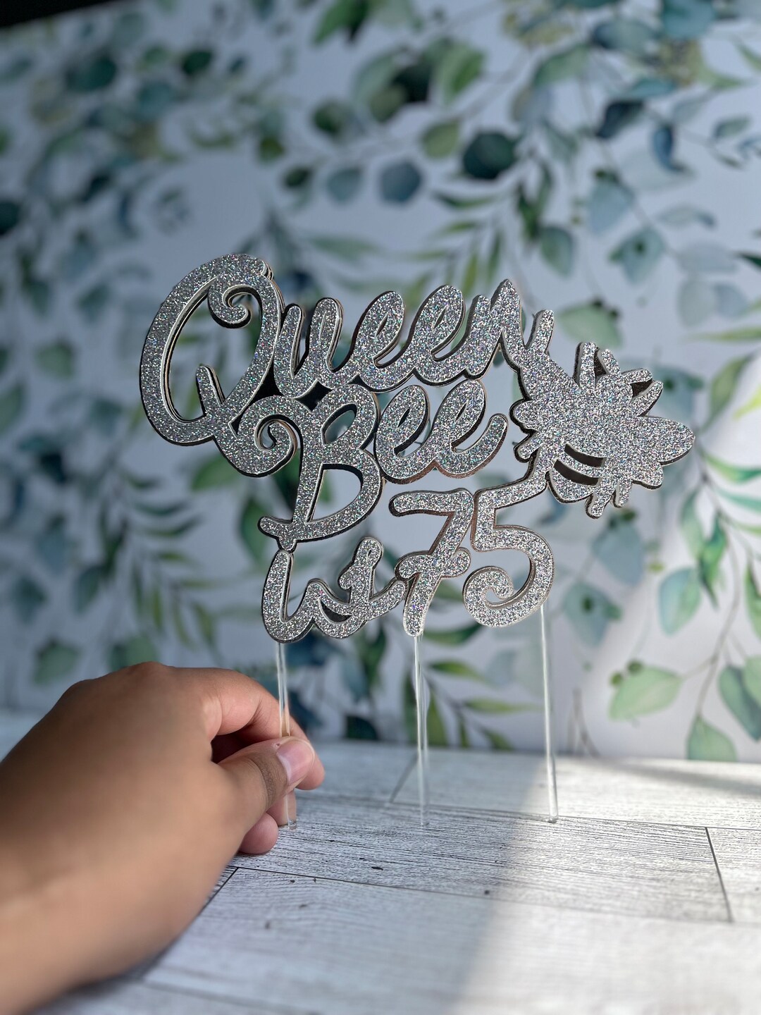 Cake Topper . Queen Bee is . Birthday . Bee Theme . Silver . Gold Theme ...