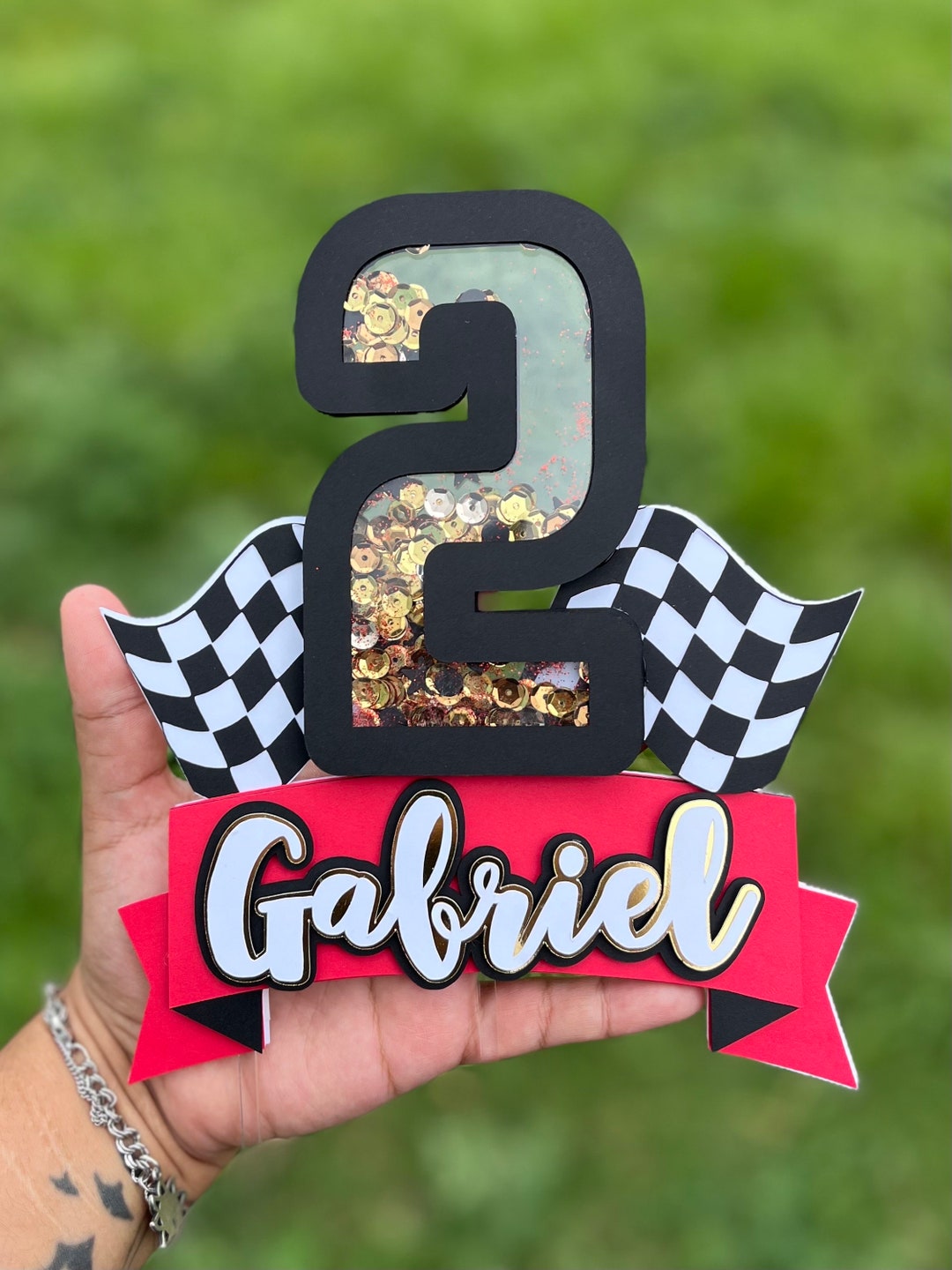 Two Fast . Race Car Inspired Cake Topper . Race Car Theme Party . Speed ...