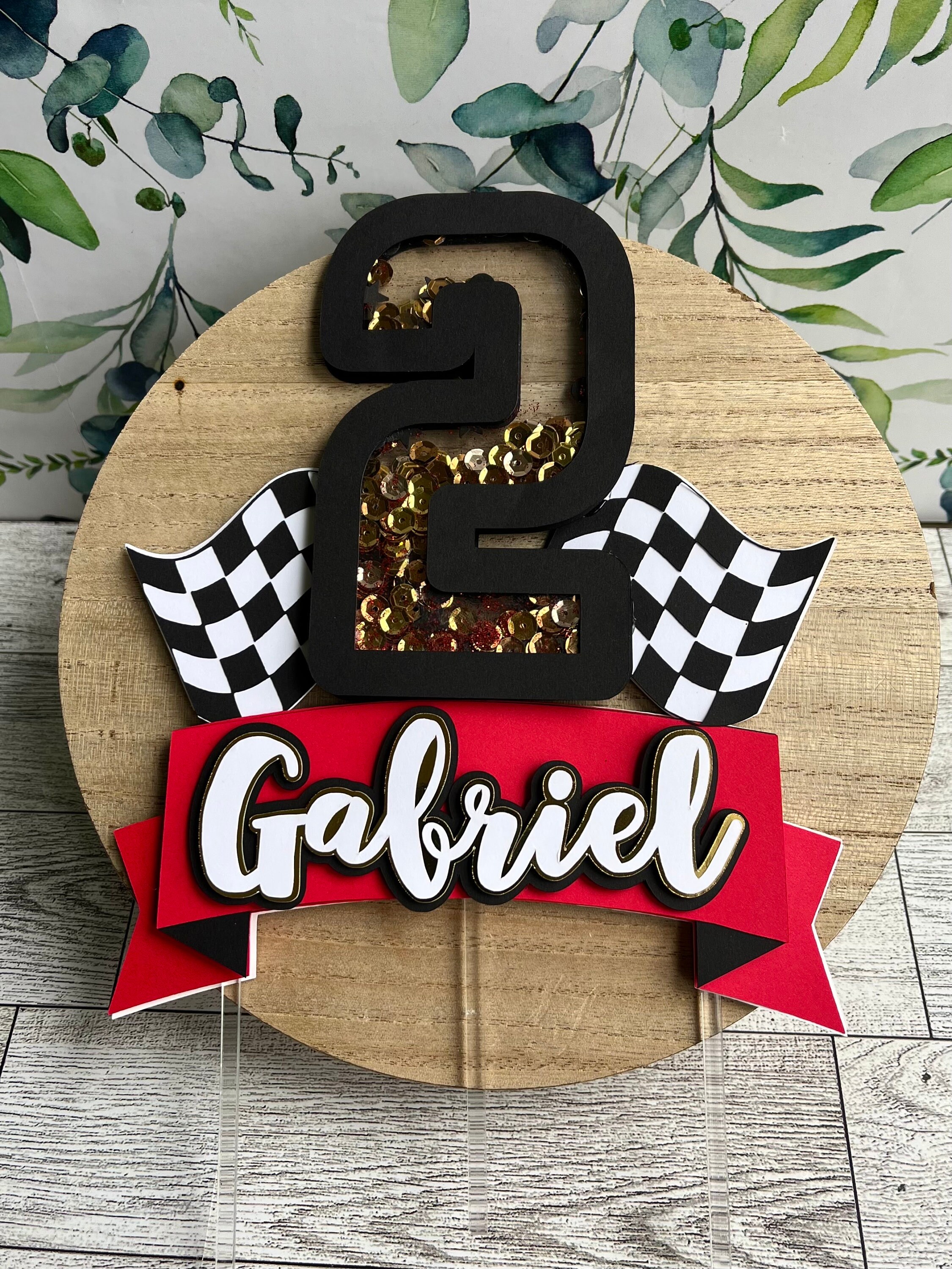 Two Fast . Race Car Inspired Cake Topper . Race Car Theme Party . Speed ...