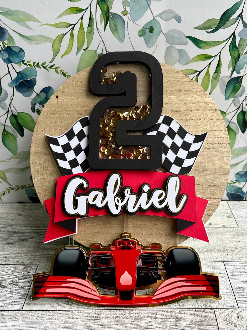 Two Fast . Race Car Inspired Cake Topper . Race Car Theme Party . Speed ...