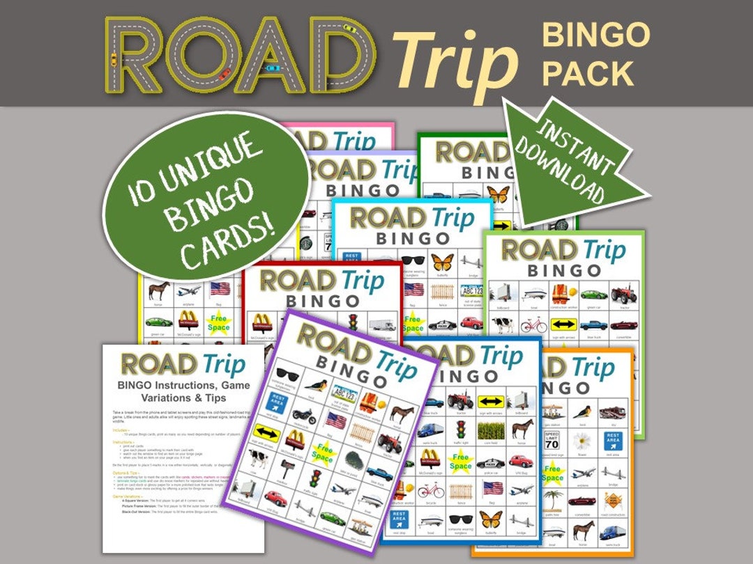 Road Trip Car BINGO Pack / Travel Bingo / Kids Car Games / Print at ...