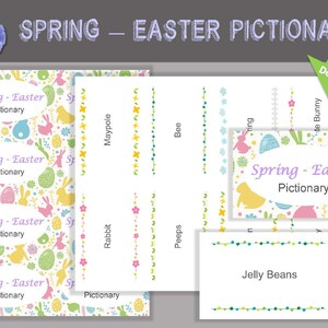 Spring Easter Pictionary I Printable Cards I DIY Party Games | Etsy