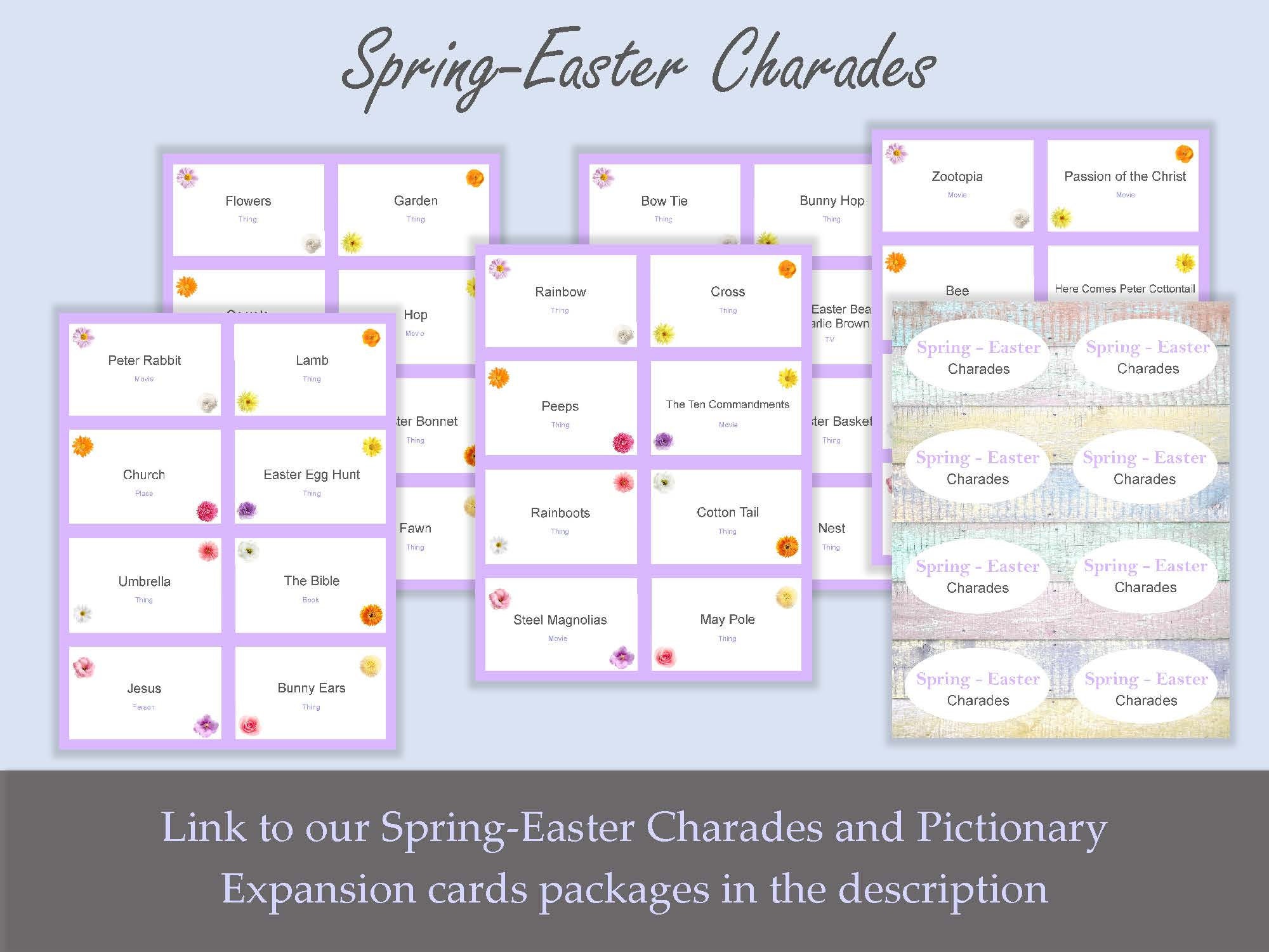 Spring Easter Pictionary I Printable Cards I DIY Party Games - Etsy