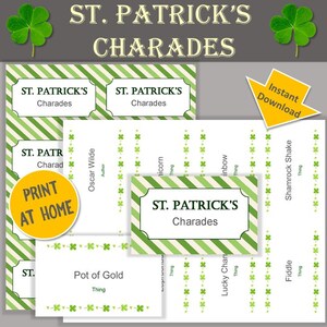 St. Patrick’s Day Charades I Printable Cards I DIY Party Games I St ...