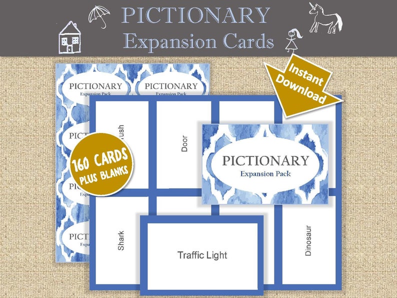 Pictionary Expansion Pack | Printable Cards | DIY Party Games | Family ...
