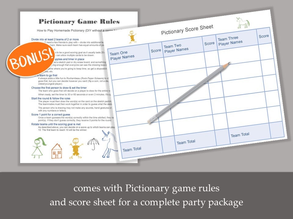 Halloween Pictionary Pack | Printable Cards | DIY Party Games | Family ...