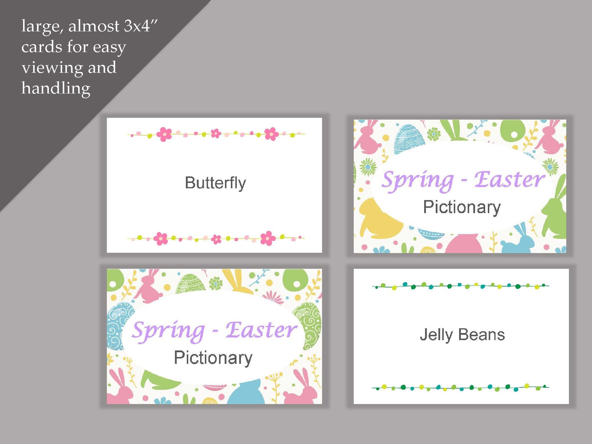 Spring Easter Pictionary I Printable Cards I DIY Party Games - Etsy