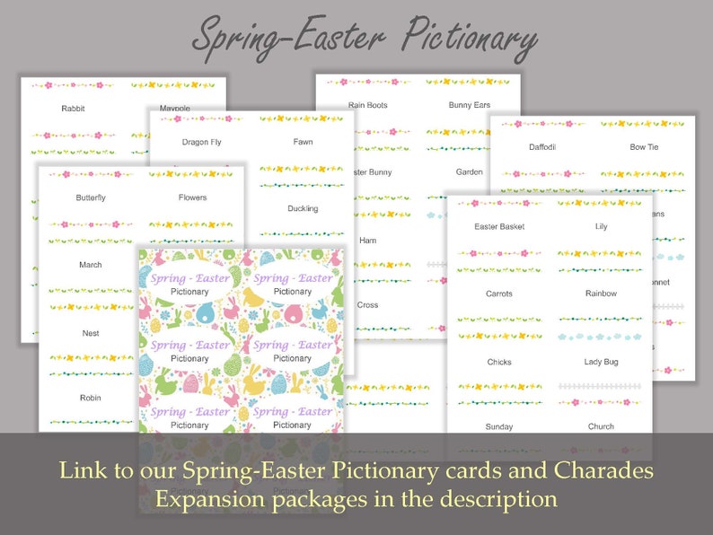 Spring Easter Charades I Printable Cards I DIY Easter Party - Etsy