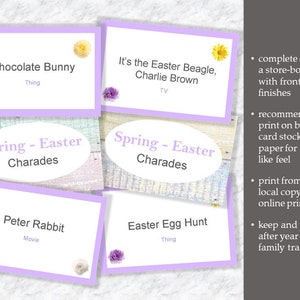 Spring - Easter Charades I Printable Cards I DIY Easter Party Games I ...