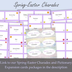 Spring - Easter Pictionary I Printable Cards I DIY Party Games I Spring ...