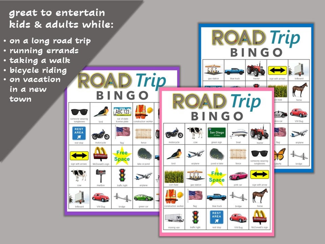 Road Trip Car BINGO Pack / Travel Bingo / Kids Car Games / Print at ...