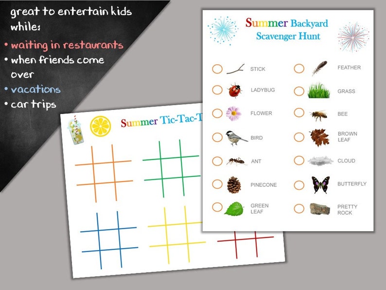 Kids Summer Activity Sheets / Educational / Summer Classroom Activity ...