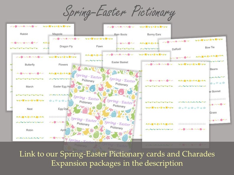Spring - Easter Charades I Printable Cards I DIY Easter Party Games I ...
