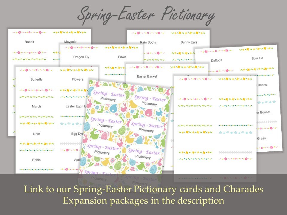 Spring - Easter Charades I Printable Cards I DIY Easter Party Games I ...