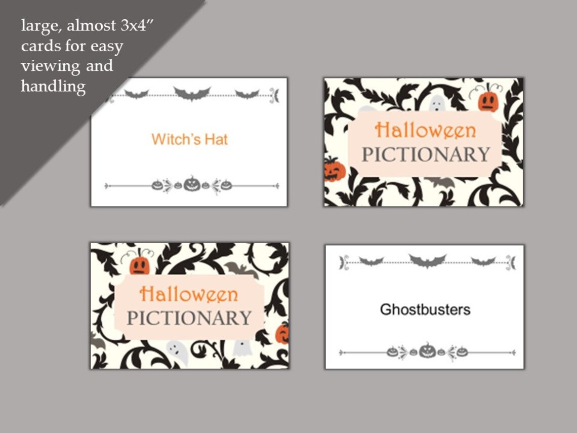 Halloween Pictionary Pack | Printable Cards | DIY Party Games | Family ...
