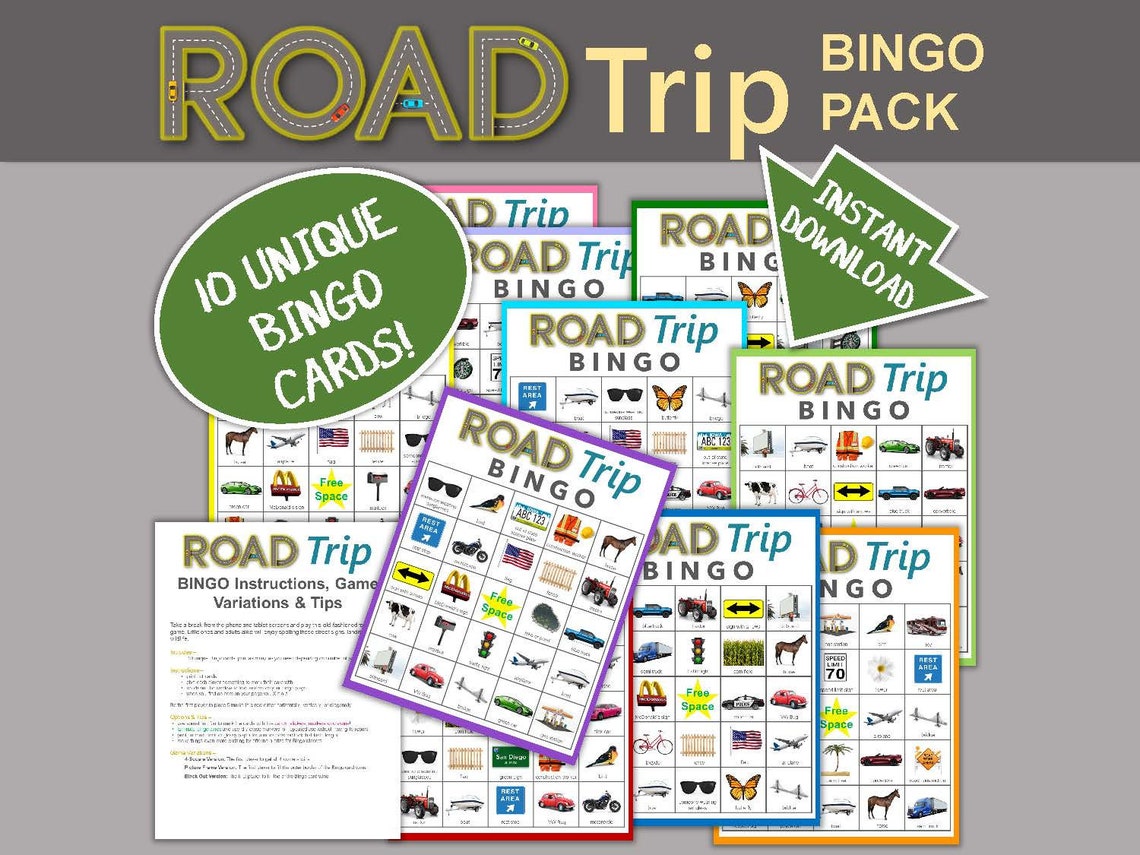 Road Trip Car BINGO Pack / Travel Bingo / Kids Car Games / Print at ...