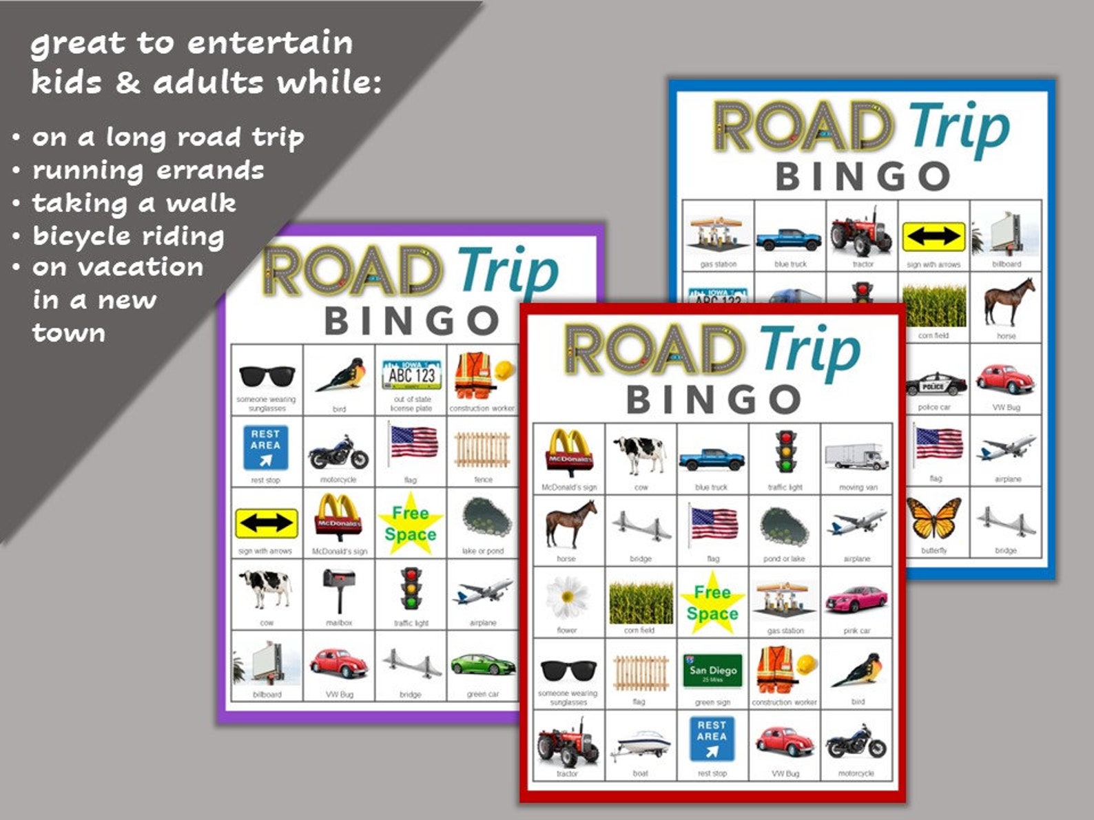 Road Trip Car BINGO Pack / Travel Bingo / Kids Car Games / Print at ...
