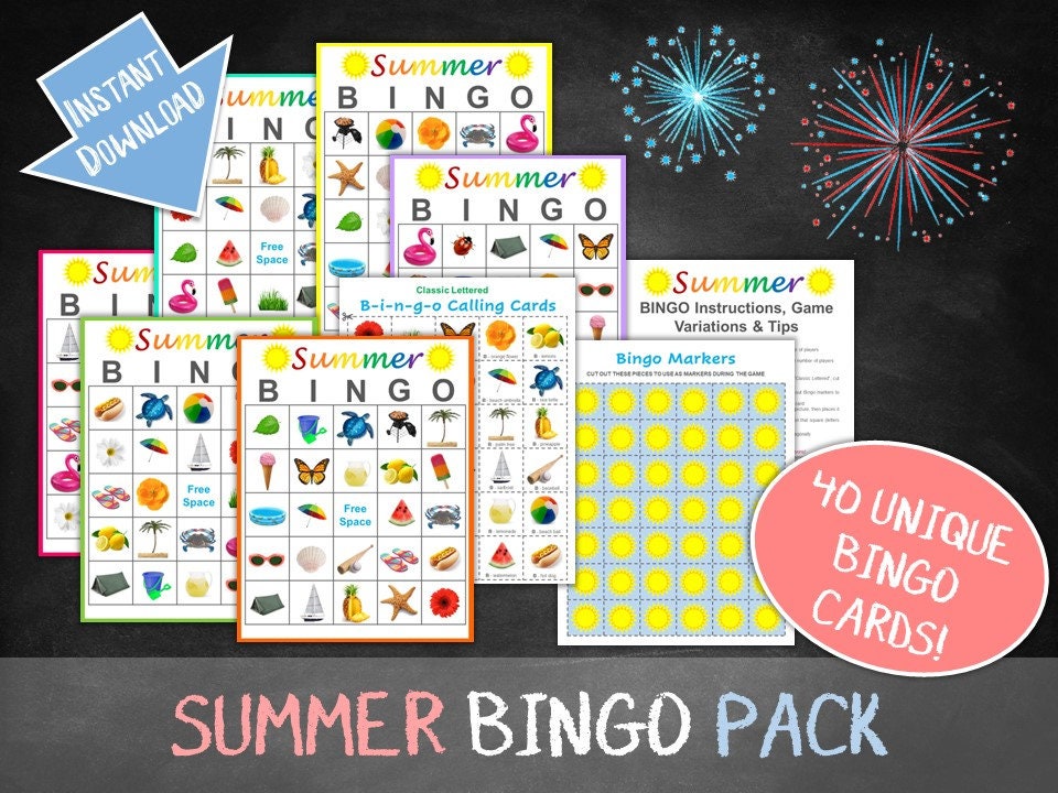 Summer BINGO Pack / Fun Summer Game / Summer Classroom Game / | Etsy