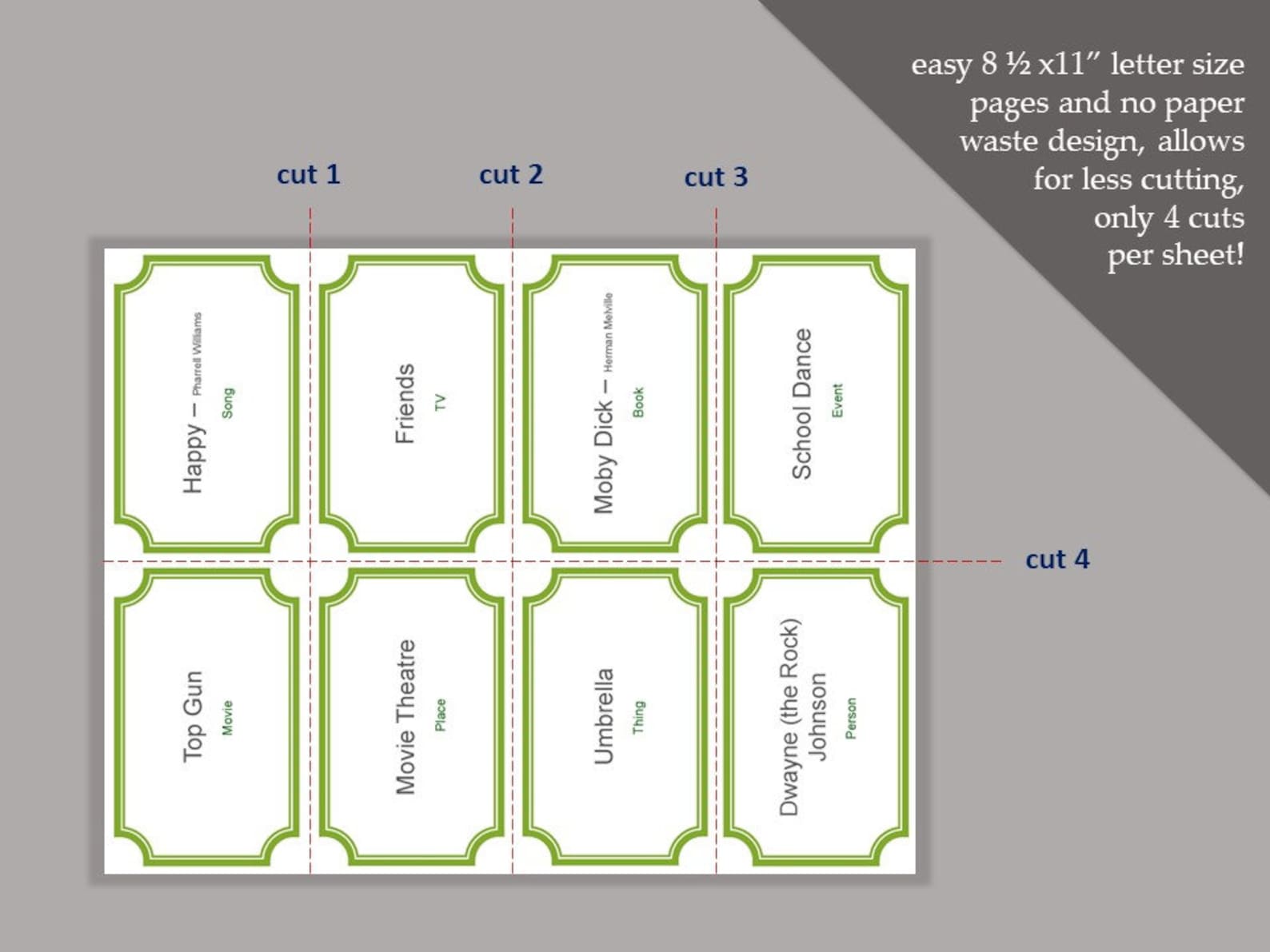 Charades Expansion Pack | Printable Cards | DIY Party Games | Family ...