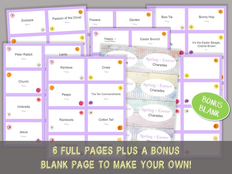 Spring - Easter Charades I Printable Cards I DIY Easter Party Games I ...