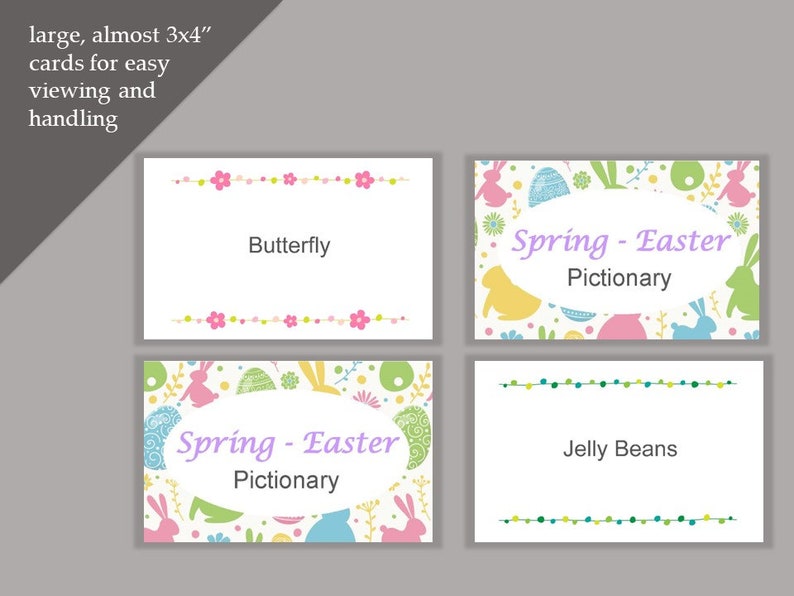 Spring - Easter Pictionary I Printable Cards I DIY Party Games I Spring ...