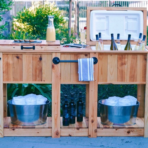 Blue Lives Matter Rustic Ice Chest Cooler Stand With Brass | Etsy