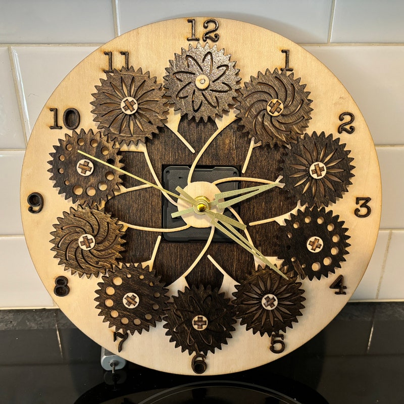 Wooden Gear Clock Kit - Etsy
