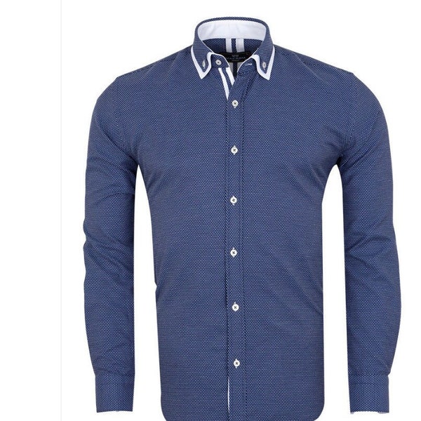 Royal Blue Button Down Shirts Mens - Etsy