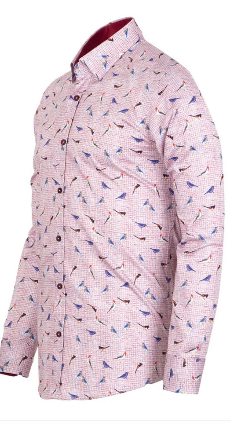 Bird Print Shirt With Matching Handkerchief - Etsy