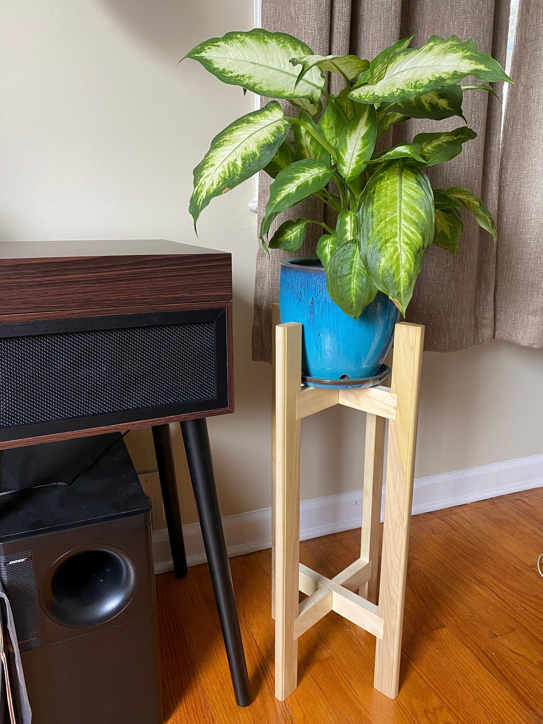 Tall Plant Stand Modern Natural - Etsy