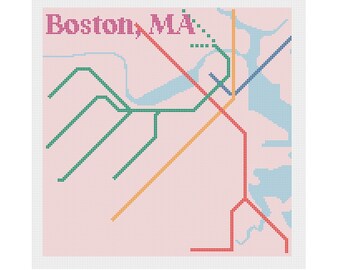 Boston T Map - Etsy