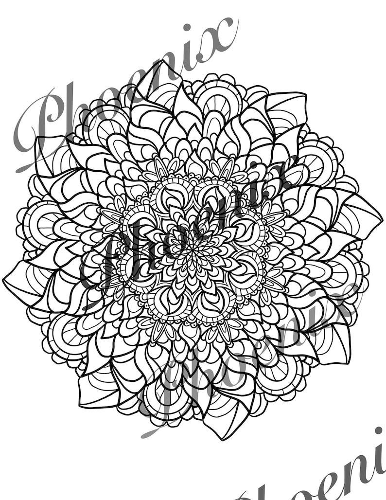 Digital or Printable Adult Coloring Pages With Angular and Rounded ...