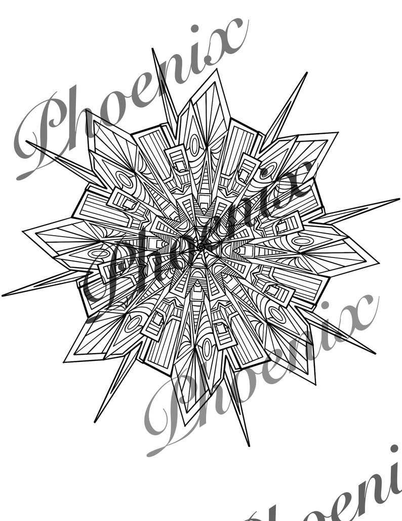 Digital or Printable Adult Coloring Pages With Angular and | Etsy