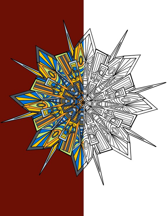 Digital or Printable Adult Coloring Pages With Angular and | Etsy