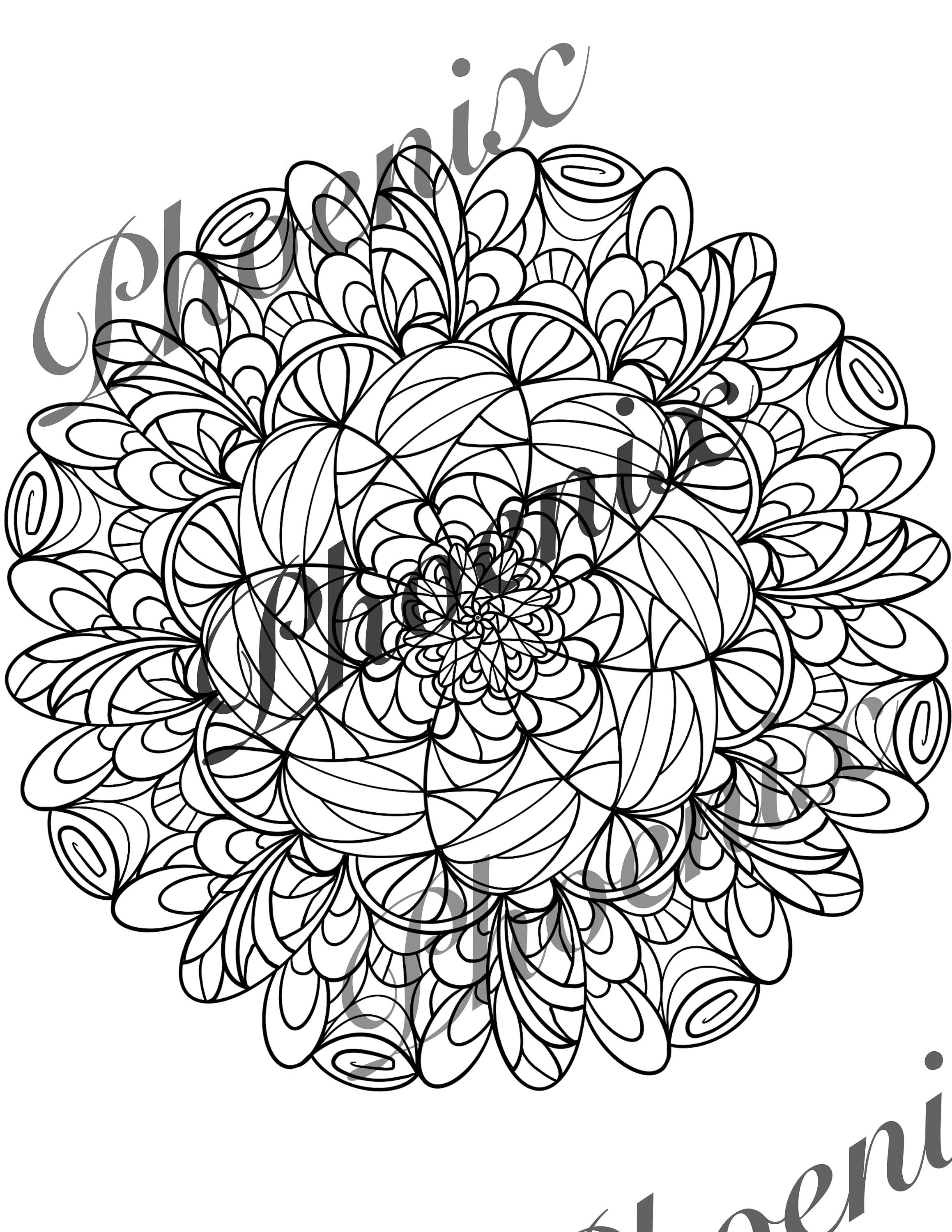 Digital or Printable Adult Coloring Pages With Angular and Rounded ...
