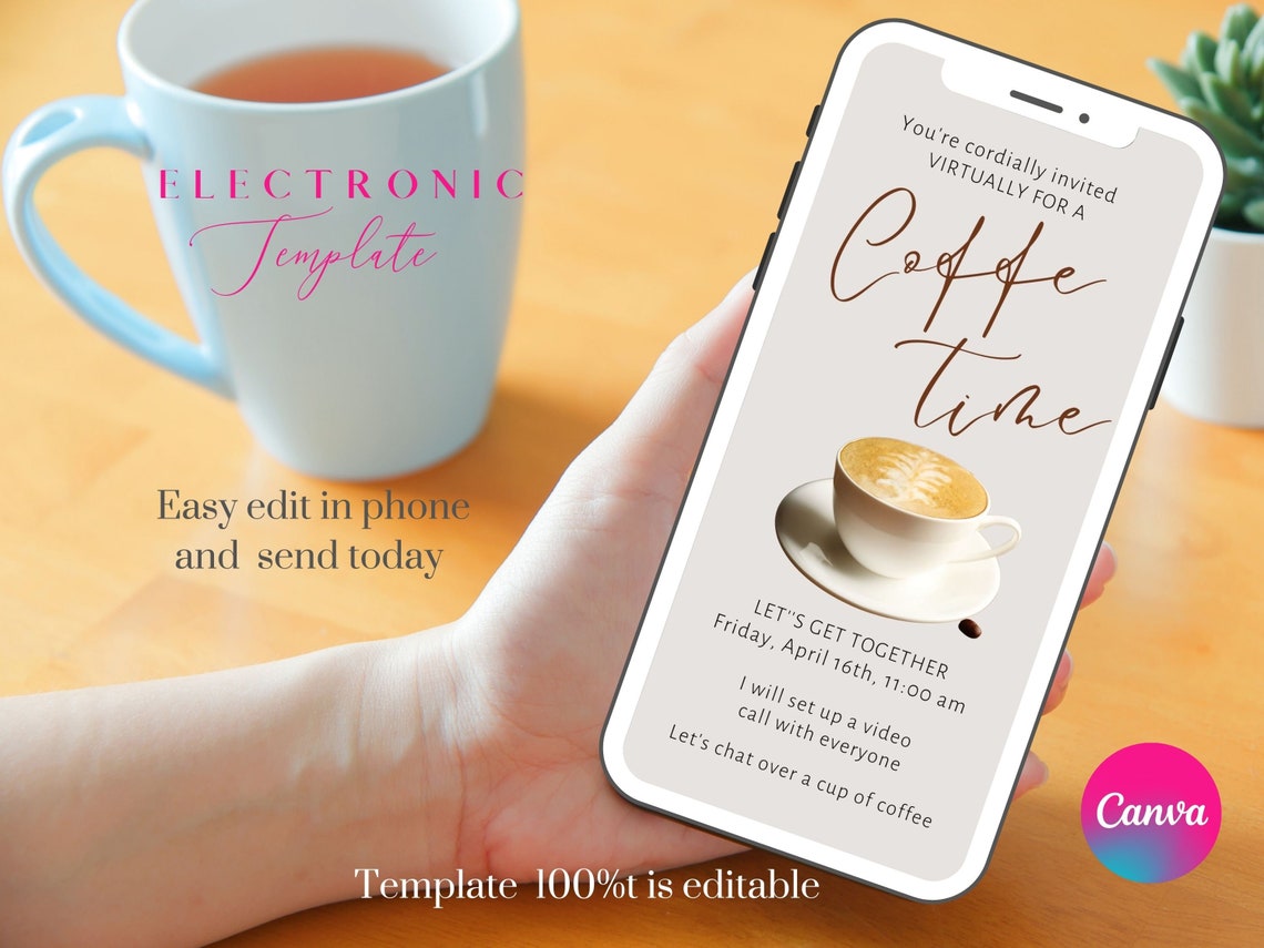 Simple Business Meeting Zoom Invitation Mobile Phone Editable - Etsy