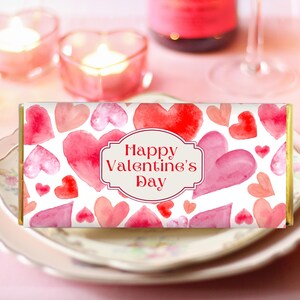Love Hearts Valentine Day Chocolate Candy Wrapper, Party Favor Candy ...