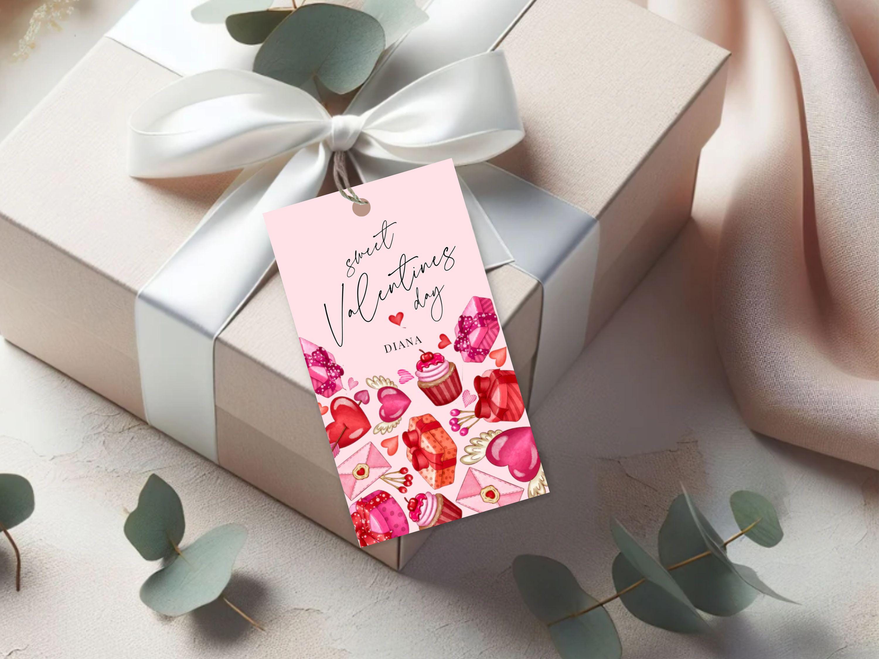 Sweet Valentines Day Gift Tag Printable Template, Editable Digital ...