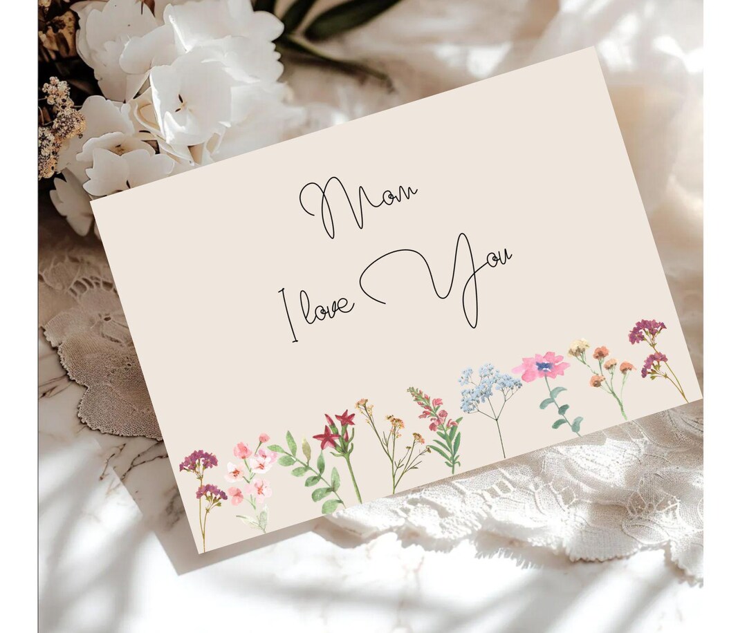 Printable Floral Mothers Day Love Card, Personalised and Editable Card ...
