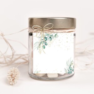 Greenery Eucalyptus Favor Tag Template, Classic Square Editable Canva ...