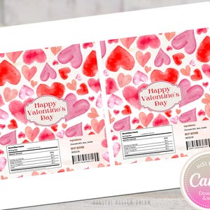 Love Hearts Valentine Day Chocolate Candy Wrapper, Party Favor Candy ...