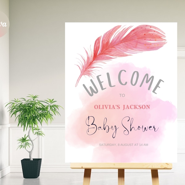 Feathers Welcome Sign - Etsy