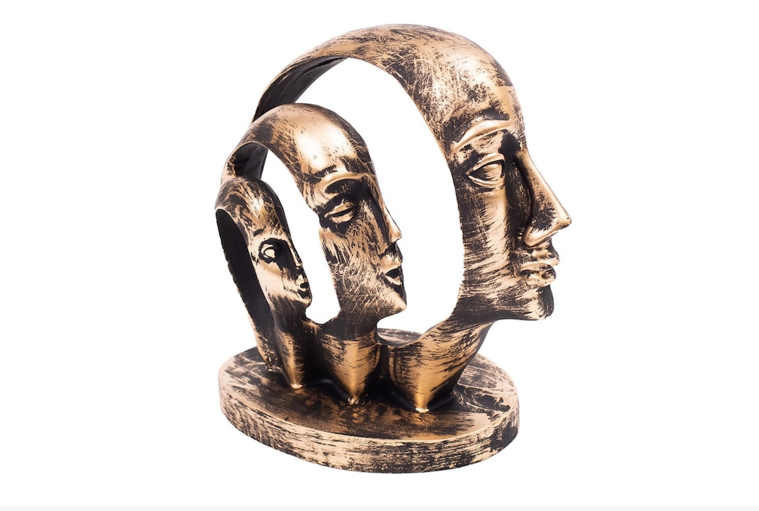 Handmade Triple Human Face Figurine Modern Decoration and Gift Home ...