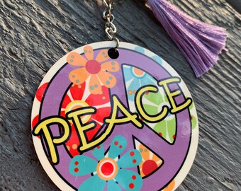 Peace Key Ring Peace Symbol Key Ring Peace Symbol Keychain Peace ...