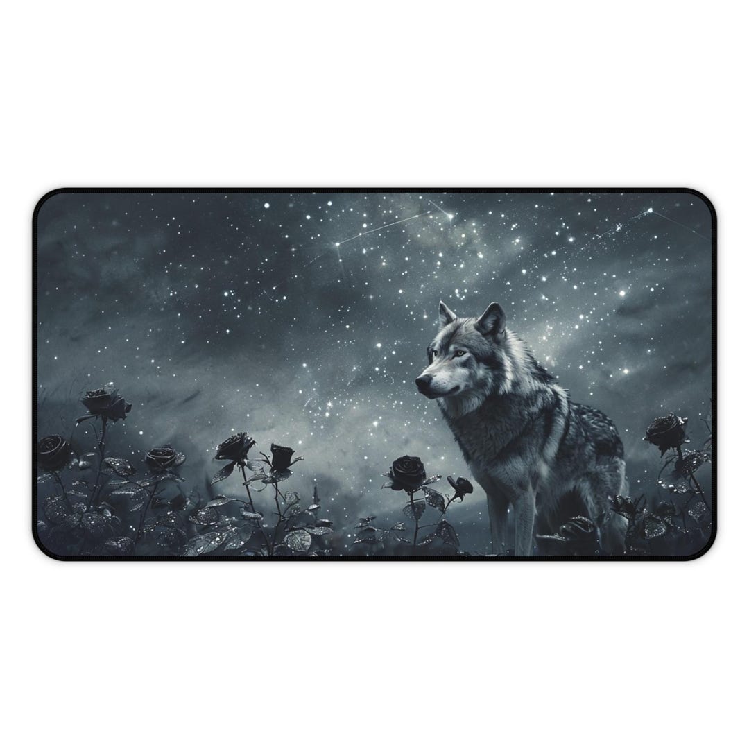 Starry Wolf Desk Mat - Etsy