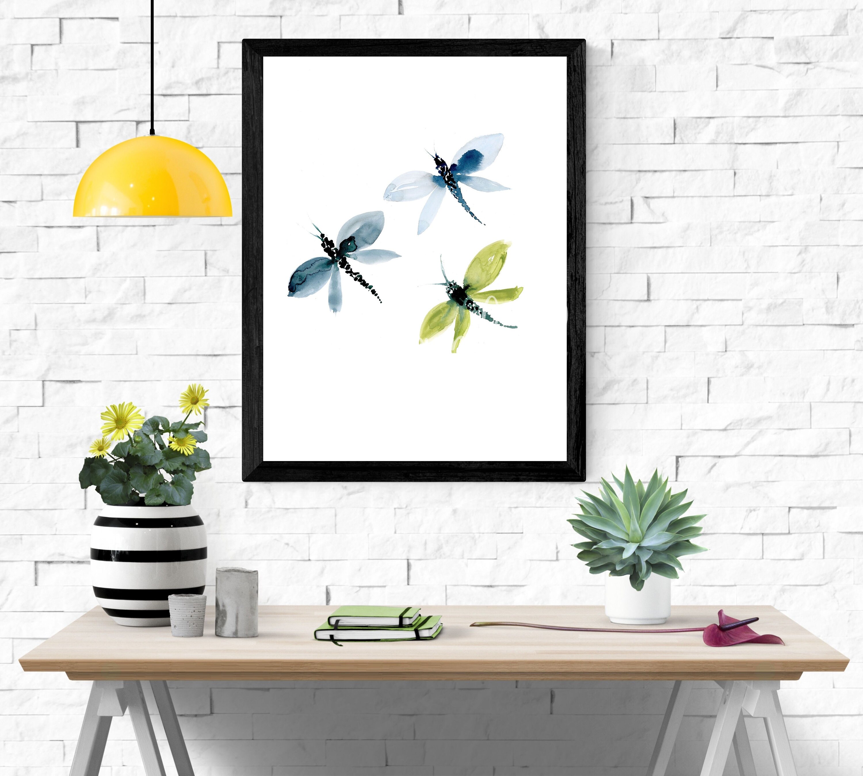 Dragonfly Watercolor Print, Nursery Decor, Bug Art Printable ...