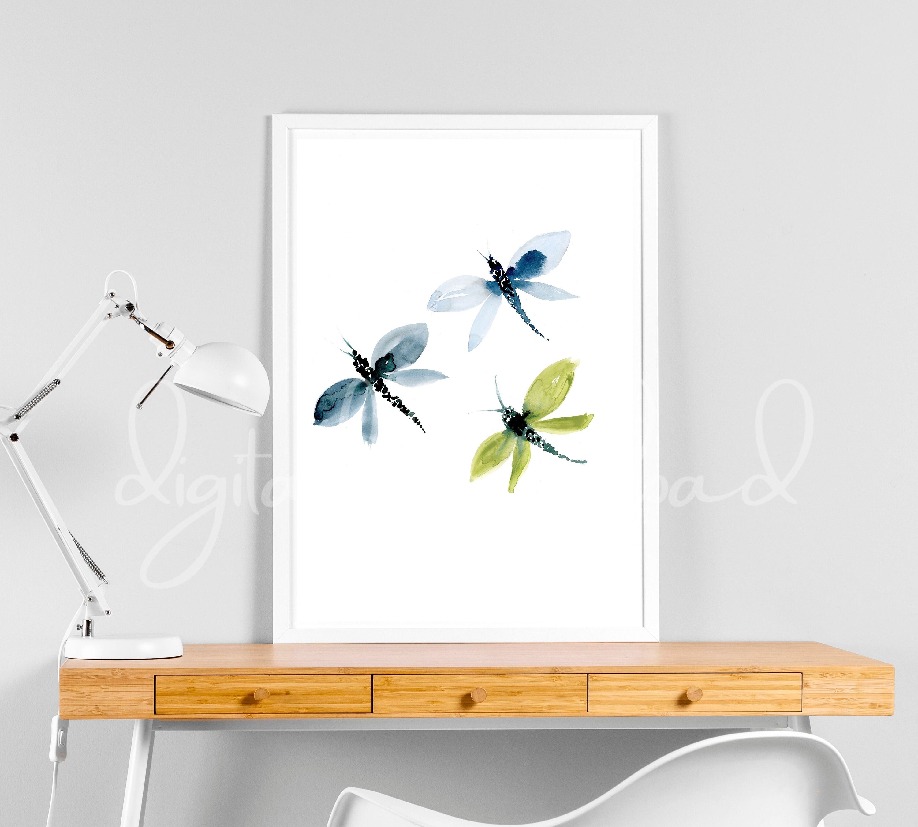 Dragonfly Watercolor Print, Nursery Decor, Bug Art Printable ...