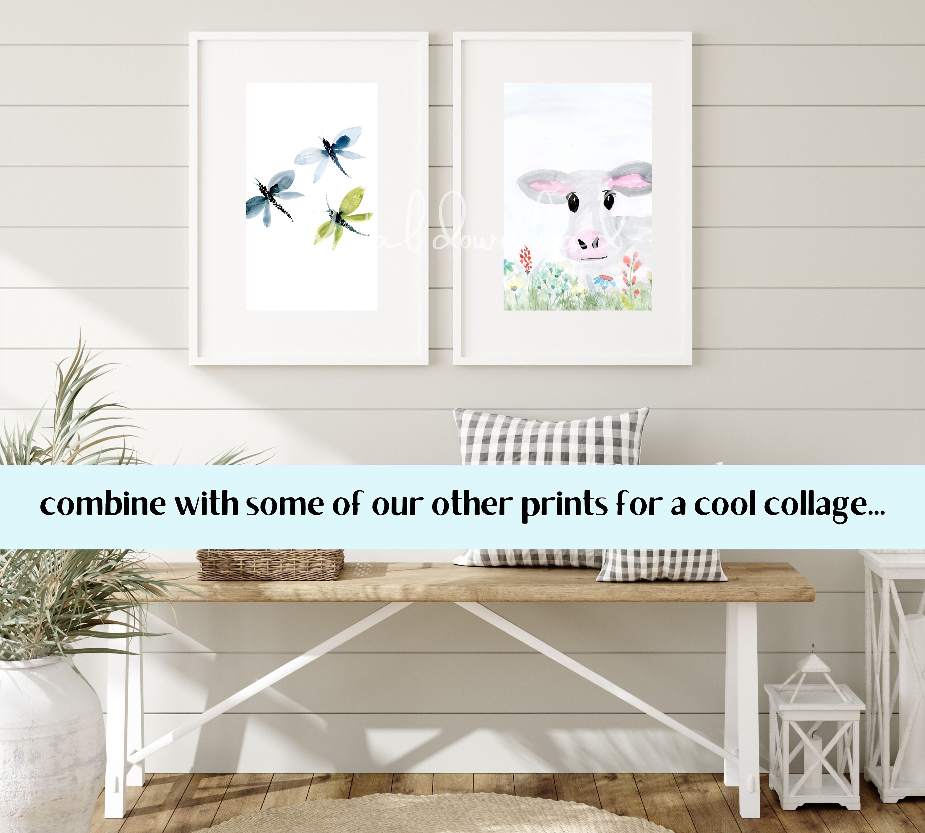 Dragonfly Watercolor Print, Nursery Decor, Bug Art Printable ...